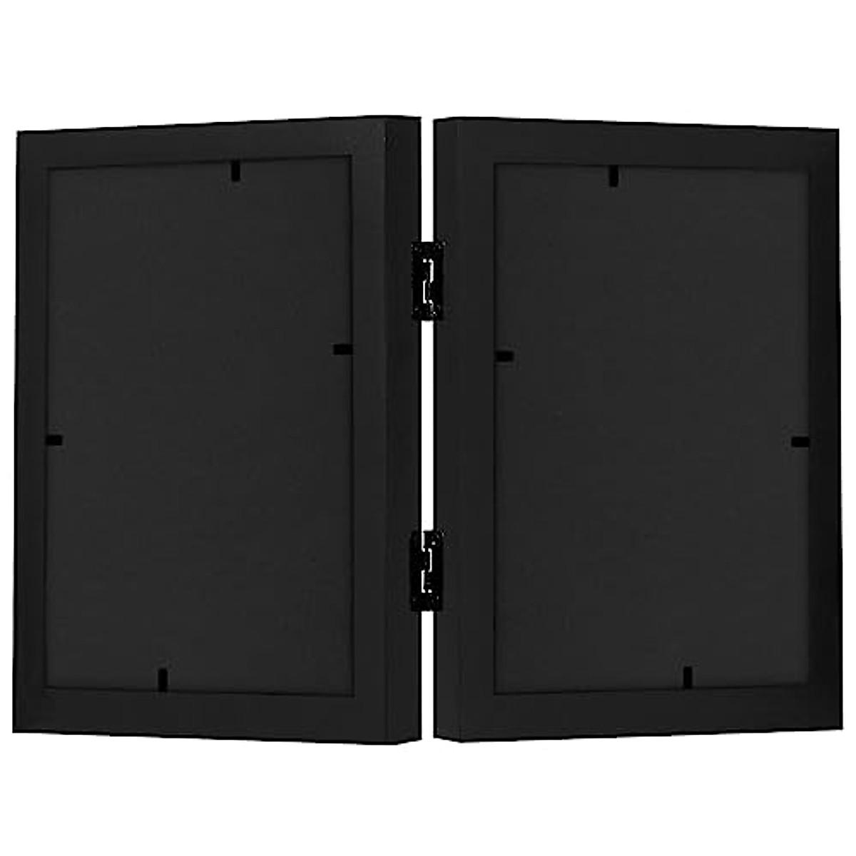 Americanflat Hinged 8x10 Picture Frame in Black - Double Picture Frame with Engineered Wood and Shatter Resistant Glass for Tabletop Display