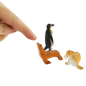 Bignc 24 Pack Mini Ocean Sea Animal Model Toys Under The Sea Life Figure Bath Toy for Child (Shark, Blue Whale, Starfish, Crab, Etc.)