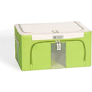 ZyHMW Large Foldable Clothing Storage Bags, 24L Clothes Storage Bins, Thick Fabric Closet Organizers and Storage (Color : Red) (Color : Green)