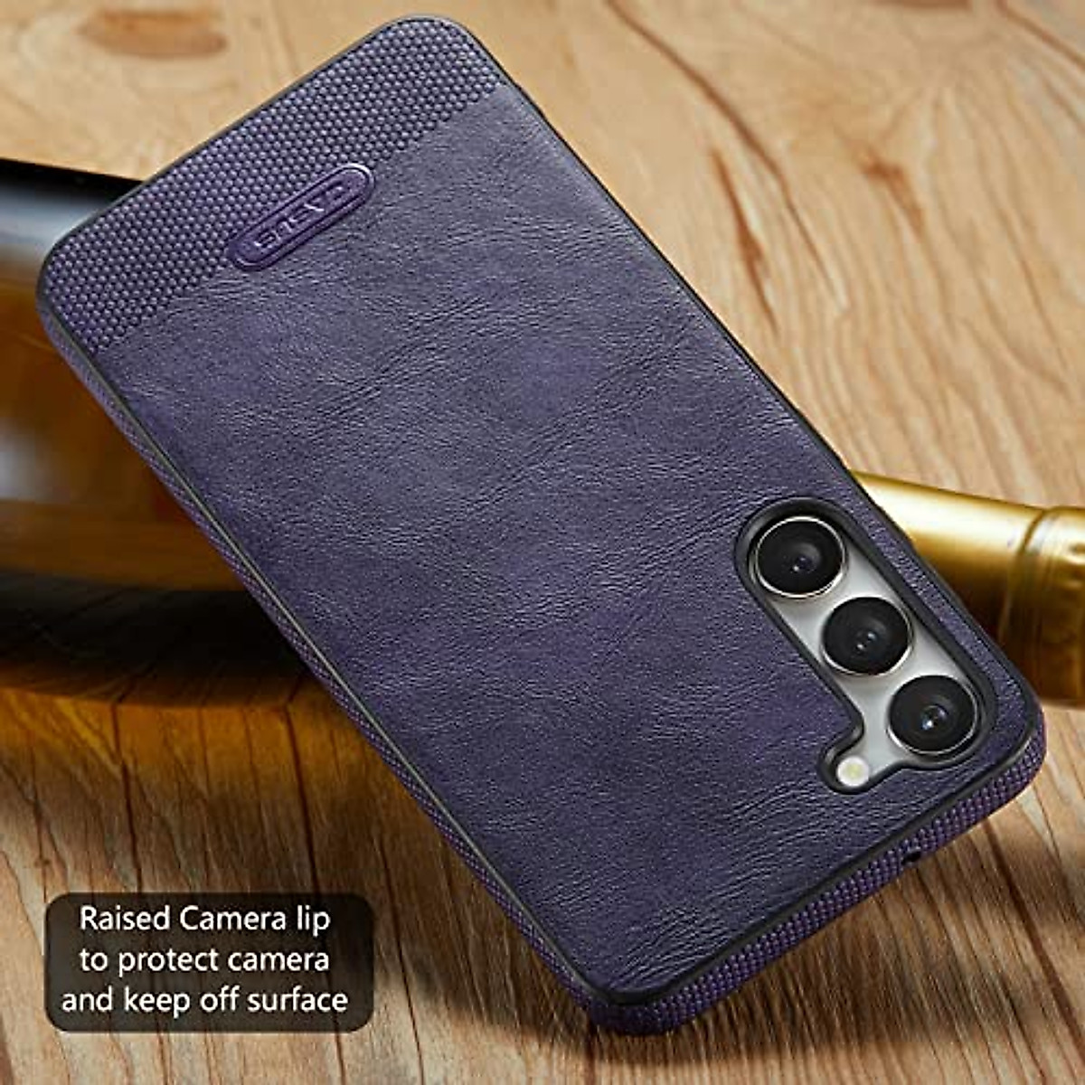 Casus Designed for Samsung Galaxy S23 Case Vegan Leather Slim Classic Luxury Elegant Thin Protective Cover (2023) 6.1" - Purple