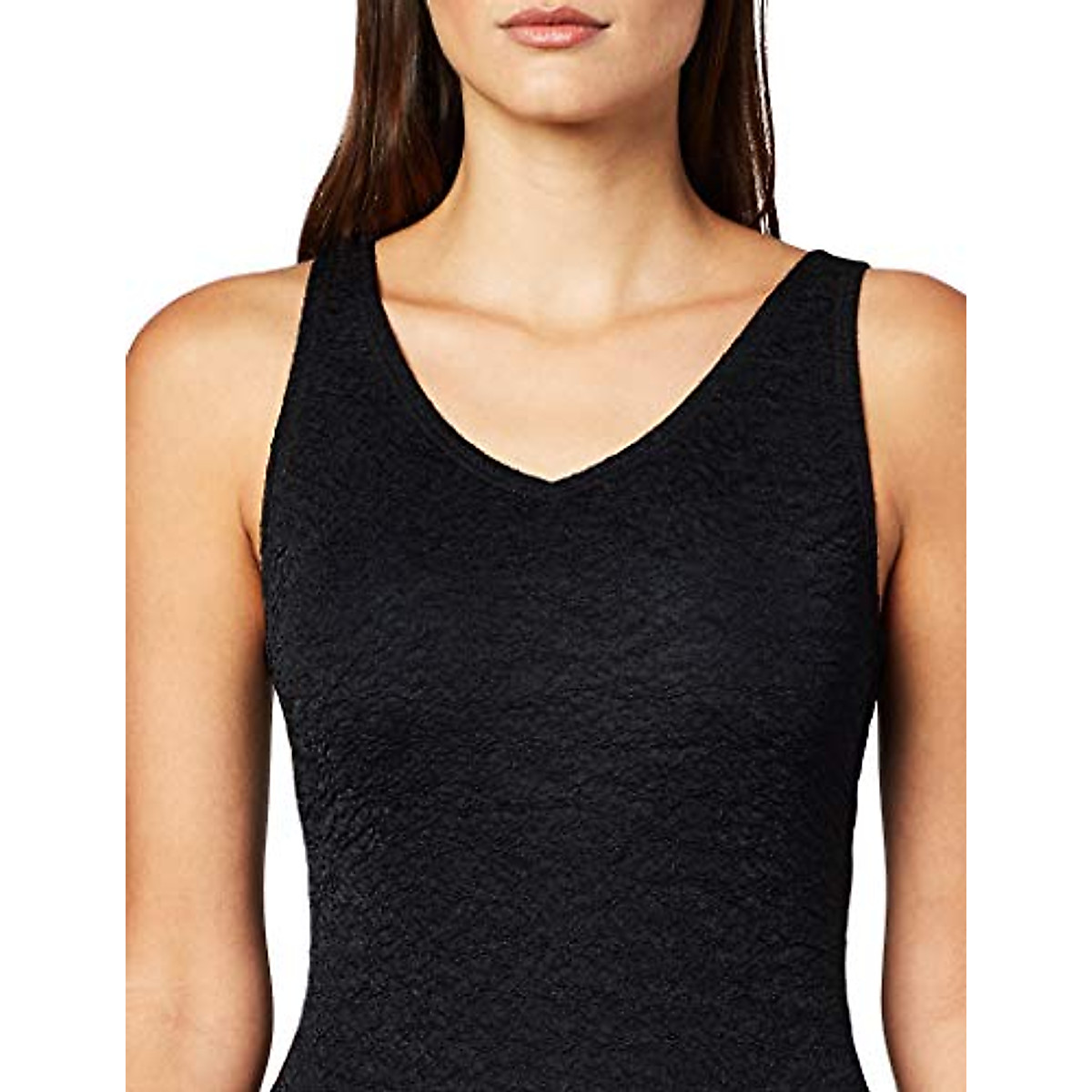 Speedo Women's Swimsuit One Piece Pebble Texture Conservative Cut Speedo Black, 12