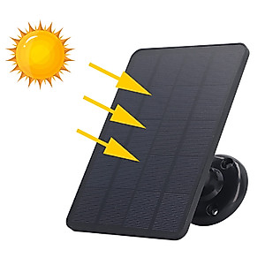 Pyhodi Solar Panel for Security Camera, 10W Solar Battery Charger Kit, Continuous Solar Power for Camera, Micro USB Camera Charging Solar Panel for Appliances, Adjustable Wall Mount (Black)