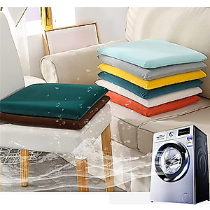 ETULLE 2 Pack Memory Foam Dining Chair Cushions,40 * 40cm Chair Pads,Soft and Comfortable Seat Cushion,Kitchen Dining Chair Cushion and Seat Cushion with Machine Washable Cover (Color : White)