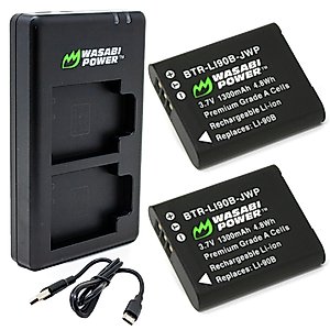 Wasabi Power Battery (2-Pack) and USB-C Dual Charger for Ricoh DB-110 and Ricoh GR III, GR IIIx, Theta X, WG-6, G900
