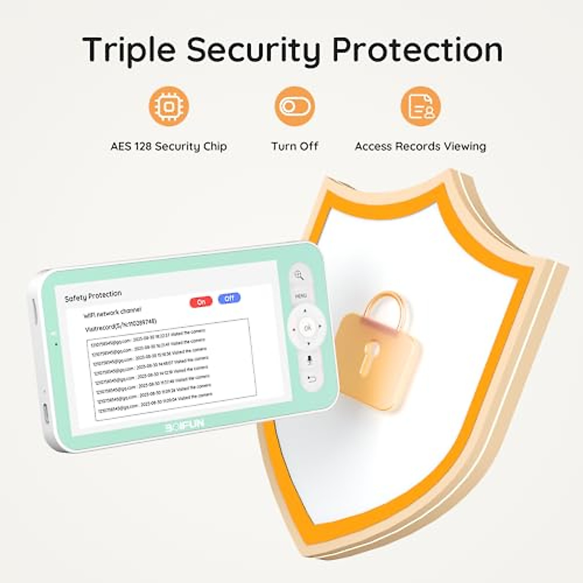 BOIFUN 5" Baby Monitor, 2K WiFi Baby Camera Via Screen and App Control, Temper& Humidity Sensor, Night Vision, 2-Way Talk, Cry& Motion Detection, Free Smart Phone App, Works with iOS, Android(Baby6T)