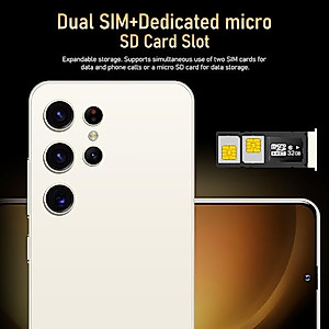 Arackyer S23 Ultra Cellphone, 5G Unlocked Android Smartphone, 6.8" FHD Display, 8GB+512GB ROM, 48+13MP Camera, 1TB Expandable Storage, 6000mAh Long Battery Life, Stylus Pen (Black)