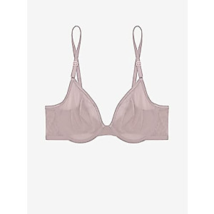 Smart & Sexy womens Sheer Mesh Underwire Demi Bra, Bark (Mesh), 38DD US