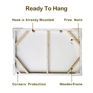 Blue And Gold Wall Decor Set Abstract Canvas Wall Art Decor Colorful Oil Painting Artwork Picture For Bedroom Living Room Bathroom Decorations Aesthetic(36'' x 24'' x 1 Panel)