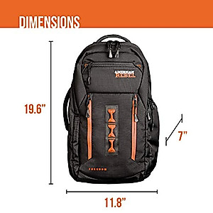 Concealed Backpack Holster for Men and Women, American Rebel Large Freedom Concealed Carry Backpack (Black/Orange Trim, Large)