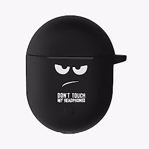 kwmobile Silicone Case Compatible with Xiaomi Redmi Airdots 3 Pro/Buds 3 Pro - Case Soft Cover - Don't Touch My Headphones White/Black/Black