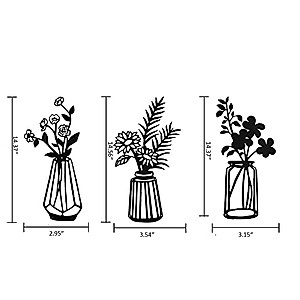 Metal Flowers Wall Decor, Metal Wall Sculpture for Patio Balcony, Black Metal Wall Decor Art for Living Room Bathroom Bedroom Dining Room,Black Wall Art for Kitchen.