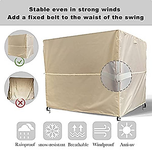 Ourdoor Swing Cove,3 Triple Seater Hammock Cover Garden Swing Cover Garden Hammock Glider Chair Cover Outdoor Swing Cover UV Resistant Swing Canopy Cover (65 * 49 * 66 inch)
