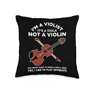 Viola Musical Instrument Play Viola Violist Play Viola Music Player Orchestra Violists Throw Pillow, 16x16, Multicolor
