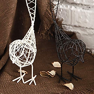 WhaleCreation Handicraft Bird Metal Decorative Figurine Home Decor Gift Toy (White)