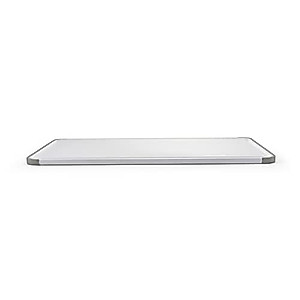 KitchenAid Classic Plastic Cutting Board with Perimeter Trench and Non Slip Edges, Dishwasher Safe, 12 inch x 18 inch, White and Gray