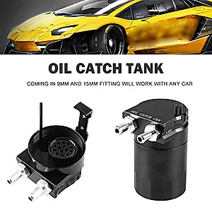 Ryanstar Oil Catch Can Kit Oil Separator Reservoir Tank Baffled Compatible with Ford F150 2.7EB 3.5EB 5.0L Passenger Side 2011-2021，Raptor 3.5L Ecoboost 2017-2021, Expedition 3.5L EcoBoost 2018-2021