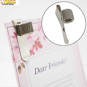 LYMGS Universal Stainless Steel Pen Holder, Silver Matel Clip with Spring Fits for Clipboard Notebook, 3 Pack