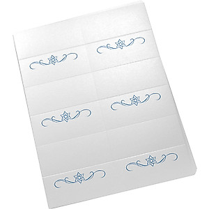 Intertwined Star of David Flourish Jewish Printable Place Cards, Royal Blue (Choose Color), Set of 150 (25 Sheets), Laser & Inkjet Printers - Wedding, Party, Dinner, and Special Events