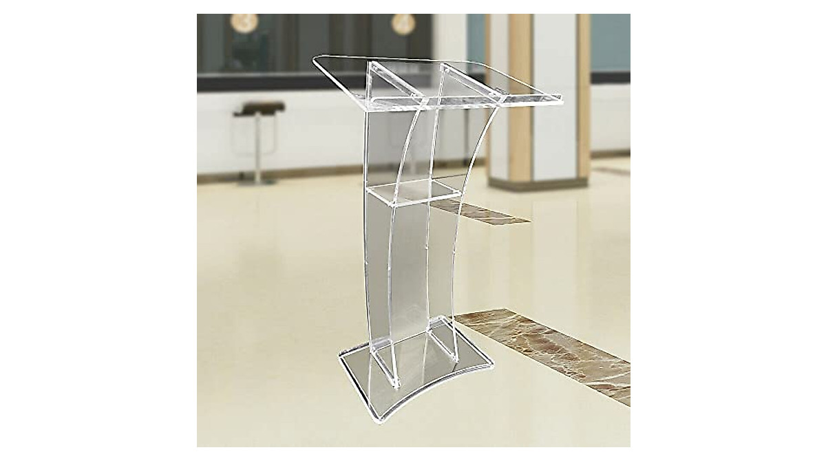Clear Acrylic Podium & Lectern for Church, Office, Events