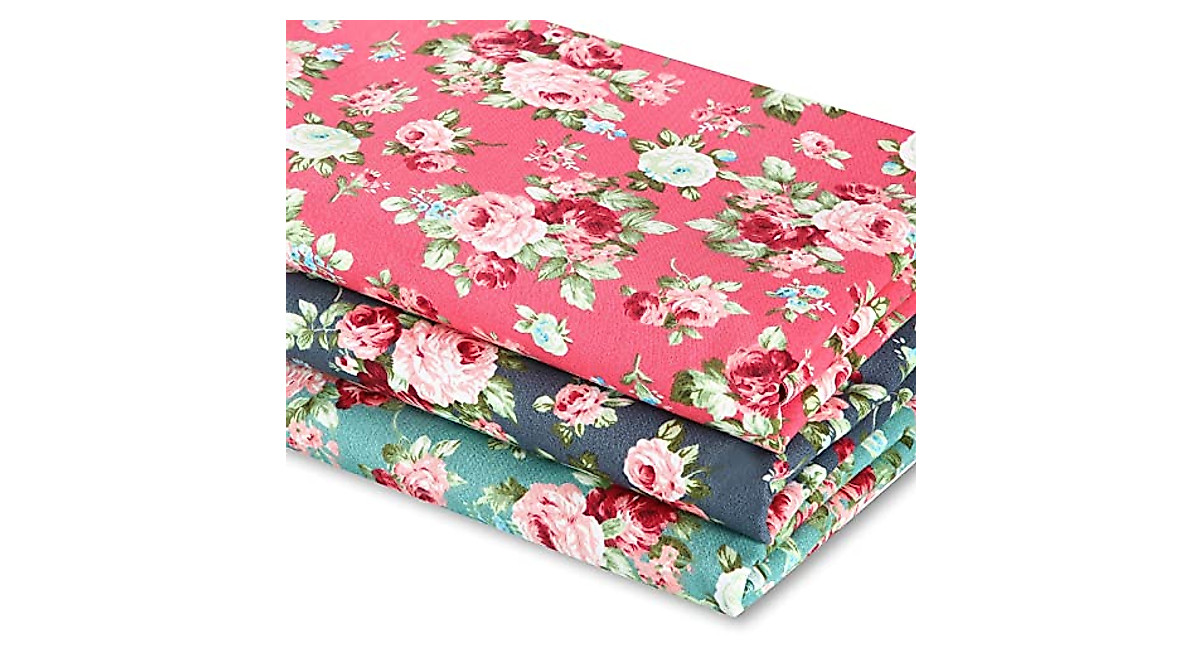 Vintage Floral Cotton Fabric Bundle for DIY Crafts