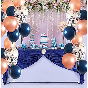 Navy Blue Rose Gold Balloons Navy Blue Rose Gold Bridal Shower Decorations/Gender Reveal/Navy Blue Birthday Decorations/Wedding/Navy Peach Baby Shower Decorations