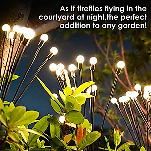 mopha Solar Garden Lights, 8 Pack Swaying Solar Lights Outdoor Waterproof, Solar Firefly Lights Decorative with High Flexibility Iron Wire & Heavy Bulb Base, for Outdoor, Patio, Yard & Garden Decor