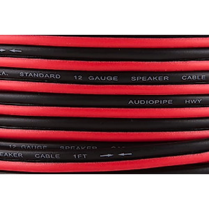 Audiopipe 12 GA Gauge Red Black Stranded 2 Conductor Speaker Wire For Car, Home Audio, 100 feet