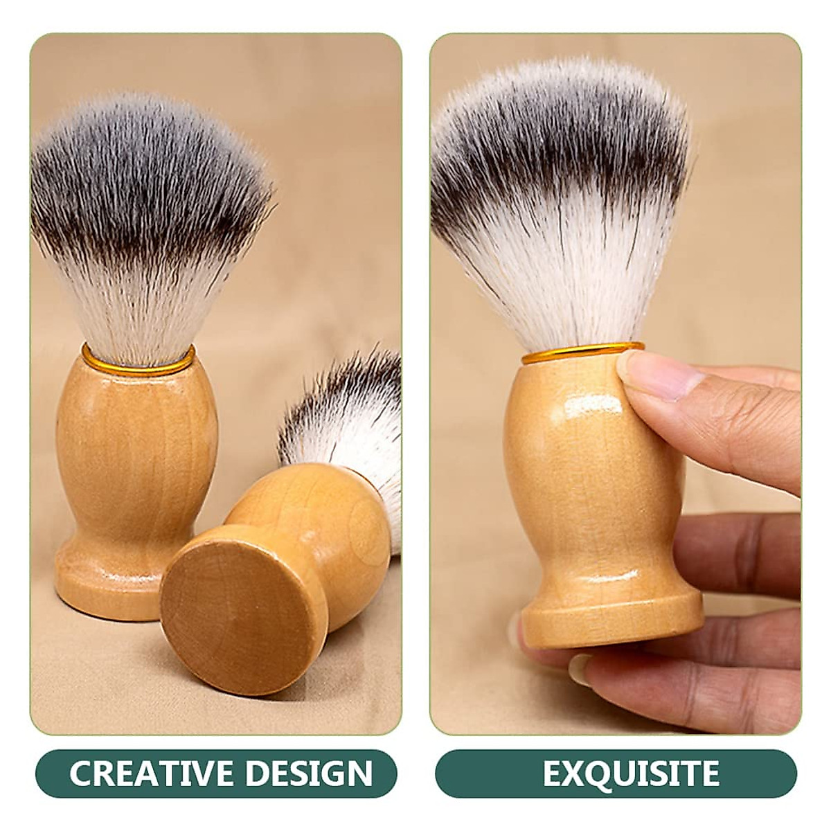 2pcs Shaving Shave Brush Barber Supplies Shaving for Men Beard Brush Barber Brush Wood Handle Shave Brush Shave Brush for Men Shave Accessory