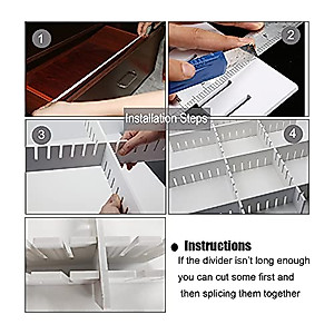 30Pcs Drawer Dividers, Drawer Divider Adjustable DIY Storage Organizer, Thicken Drawer Organizers, Organize Dresser Cosmetics, Tools Drawer Organizers Divider White
