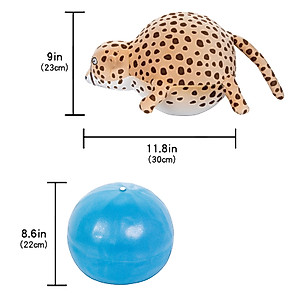 AmyToo 15”Cheetah Stuffed Animal Fat Obesity Ball Plush Toys Animated Stuffed Plushies Birthday Gifts for Kids Boys Girls