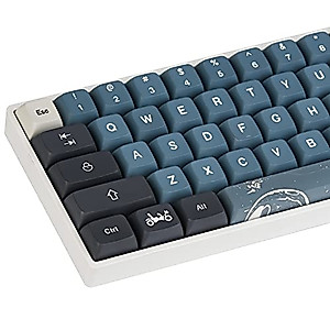 Mosptnspg Apollo XDA Keycaps 60 Percent, 83-Keys PBT Dye Sublimation Custom Key Cap Set for 61/68 Gaming Mechanical Keyboard