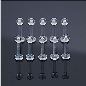 Happyupcity Cartilage Earring 30Pcs Clear Silica Gel and Acrylic Retainer Lip Rings Nose Studs Ear Helix Earring Clear Flat Top Retainer
