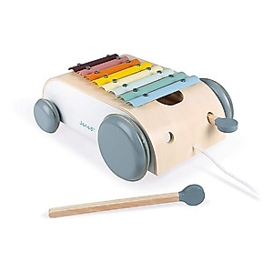 Janod - 2-in-1 Sweet Cocoon Xylo Roller Walking and Musical Toy - Ages 18 Months+ - J04406