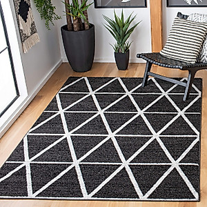 SAFAVIEH Adirondack Collection Area Rug - 5'1" x 7'6", Black & Ivory, Modern Geometric Design, Non-Shedding & Easy Care, Ideal for High Traffic Areas in Living Room, Bedroom (ADR262G)