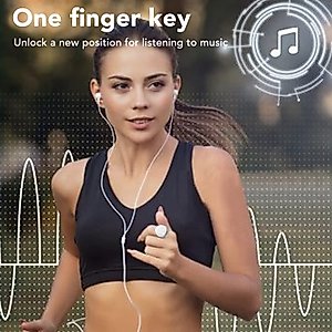 Remote Control, 10M Stable Connection Remote Page Turner Rechargeable Adjustable Size Support Mainstream Apps for iPhone (White)