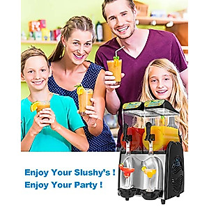 GSEICE Commercial Slushy Machine, 3.2 Gals X 2 Tanks Margarita Machine 110V Slushy Maker Machine for Slush, Frozen Margarita, Frozen Drink Machine for Restaurants Bars Pool Parties