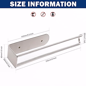 NearMoon Hand Towel Holder/Towel Ring Strong Hold Self Adhesive Bathroom Towel Bar, Thicken Stainless Steel Towel Rack- Sticky Towel Hanger, Contemporary Style, NO Drilling (Brushed Nickel)