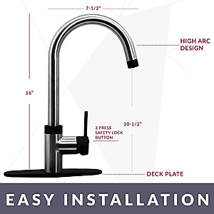 Westbrass KH31B-62 HotMaster 3 in 1 Single Handle Dual Waterway Kitchen Faucet Only, Matte Black