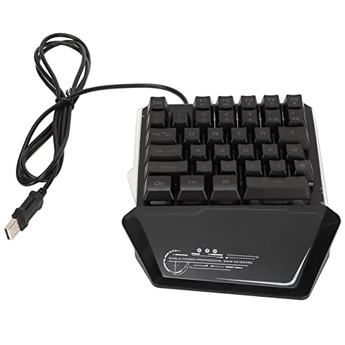 Kafuty-1 One Handed Gaming Keyboard,RGB Backlit Mechanical Gaming Keyboard,35 Keys USB Wired Ergonomic Gaming Keypad,Single Hand Mechanical Keyboard for Game