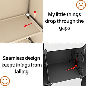 MAGINELS Portable Wardrobe Closets - 14"x18" Depth (16 Cubes) Cube Storage, Bedroom Armoire, Wardrobe Storage Closet, Clothes Dresser, Closet Storage Organizer, Black