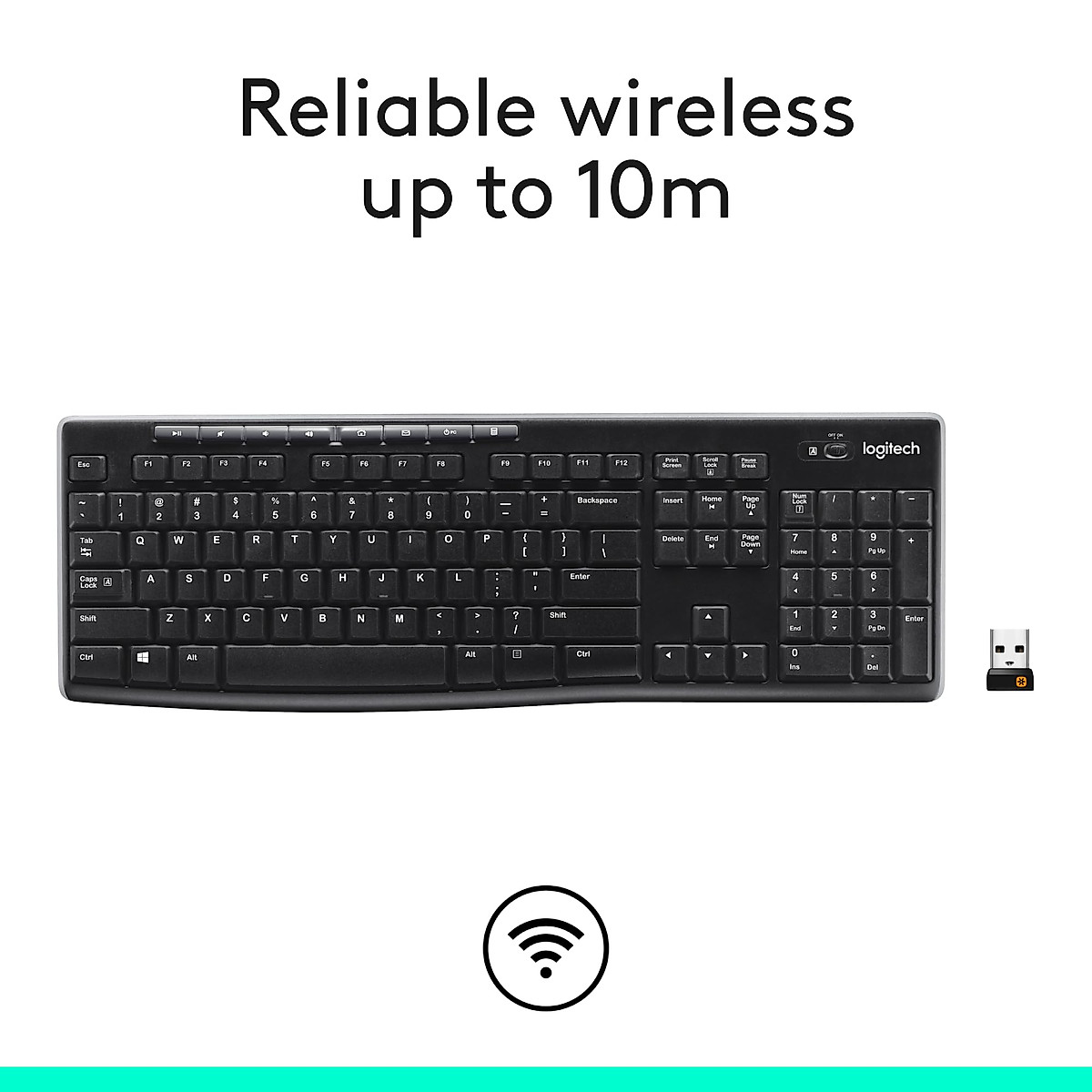 Logitech MK710 Wireless Keyboard and Mouse Combo — Includes Keyboard and Mouse, Stylish Design, Built-In LCD Status Dashboard, Long Battery Life