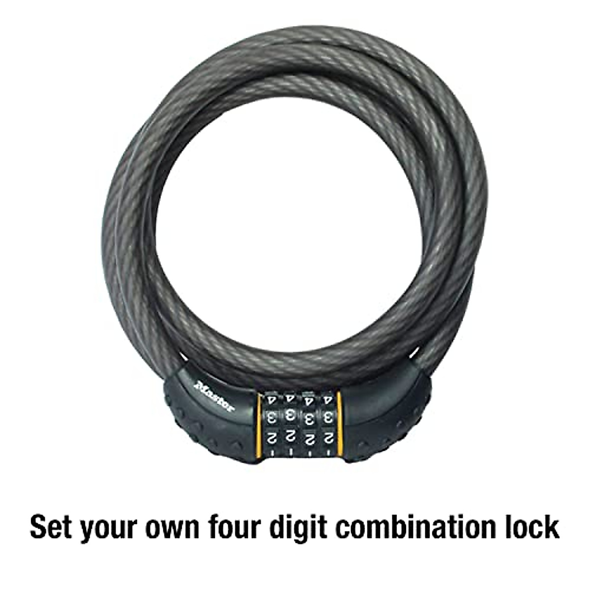 Master Lock Cable Lock, Set Your Own Combination Bike Lock, 6 ft. Long, Black, 8122D