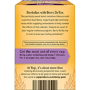 Yogi Tea - Berry DeTox Tea (6 Pack) - Healthy, Cleansing Antioxidant Blend - Caffeine Free - 96 Organic Herbal Tea Bags