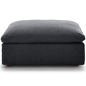 Modway Commix Down-Filled Overstuffed Upholstered Sectional Sofa Ottoman in Gray