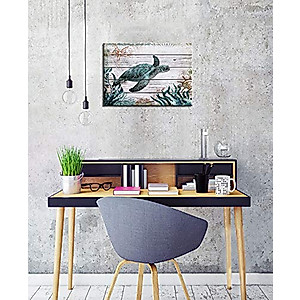 Bathroom wall Decor ocean Sea wall art green Turtle Pictures artwork Painting ocean Decor Canvas Prints Nautical bathroom art pictures Canvas Wall art Decor Canvas Framed Prints bedroom Ready to hang