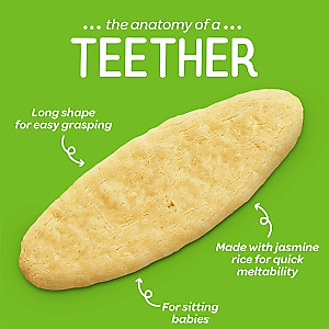 Happy Baby Organics Teether, Pea & Spinach, 12 Count (Pack of 6)