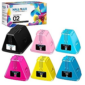 HALLOLUX 02 Ink Cartridge Replacement for HP 02 Ink Cartridge to Compatible with Photosmart 8250 C6180 C6280 C7200 C7250 C7280 C8180 D7360 D7460 Printers (6-Pack)