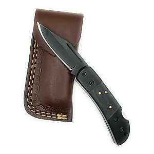 DEW Utility Gear Lockback Pocket Knife - Black Coated Blade, Black G10 Handle, Folding Knife with Secure Lock, EDC Tool for Backpacking, Camping, and Everyday Carry