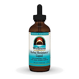 Source Naturals Wellness Herbal Resistance Liquid Immune Defense Supplement & Immunity Booster with Echinacea, Elderberry & Yin Chiao - 4 OZ