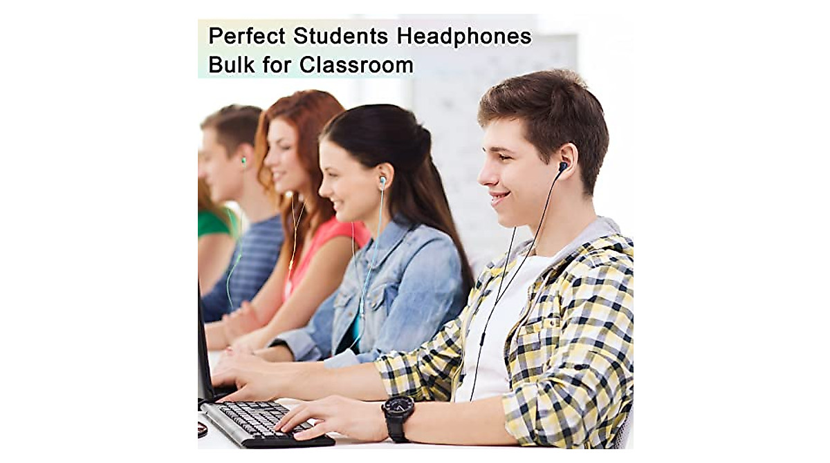 50 Pack Earbuds with Mic - Perfect for Schools & Travel